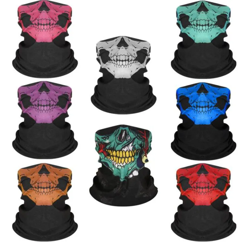 Cool Skull Gaiter Mask Neck Scarf Mask, Lightweight Motorcycle Biker ...