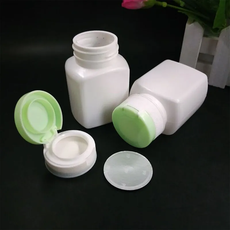 White Plastic Screw Cap Pill Bottles 90ml Empty Pharmaceutical Capsule ...
