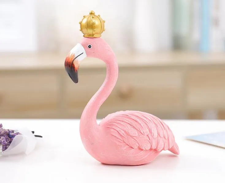 Pink Flamingo Desktop Figure Lovely Home Decoration Ornament Gift For ...