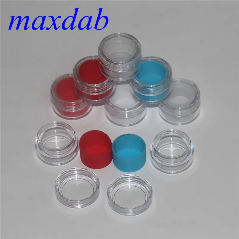 Colorful Acrylic Wax Concentrate Containers Split Rubber Silicone Jars ...