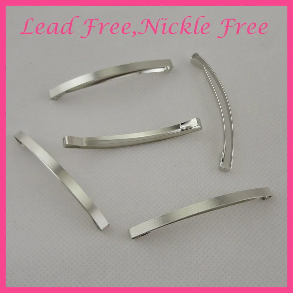 DHgate.com:20PCS Silver 4mm6.4cm Rectangle Slide Hair Clips | Lead ...