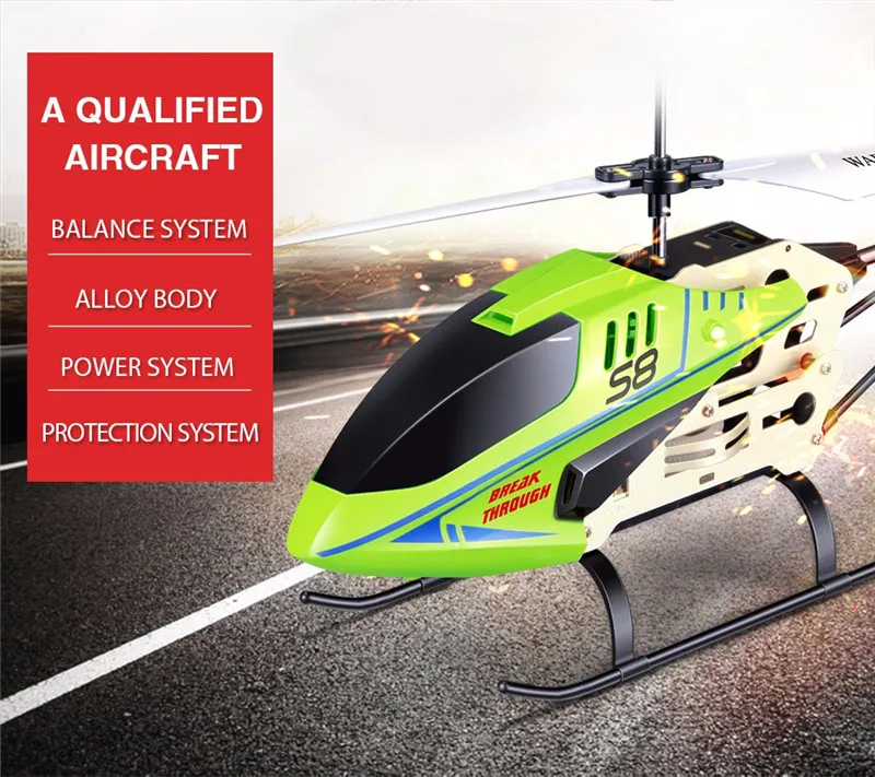 SYMA S8 3.5CH RC Hélicoptère Électrique Avec Gryo Télécommande ...