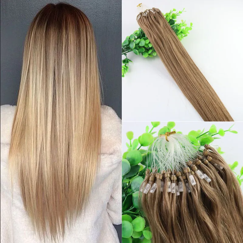Chocolate Brown Hair Extensions - 9A Brazilian Remy Hair, Micro Loop ...