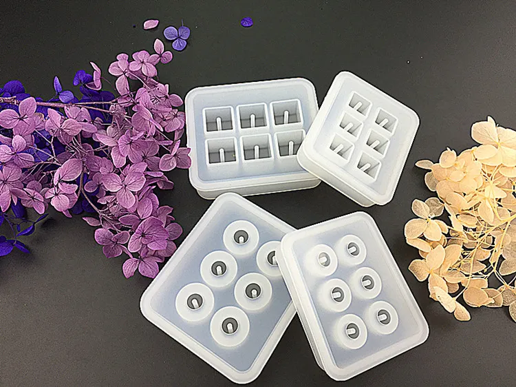 Six-Grid Silicone Bead Mold: Square & Round Shapes for DIY Jewelry ...