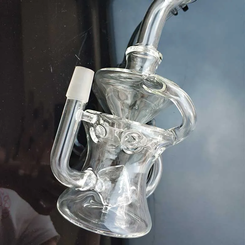 Bulk Order Glass Bong With Recycler Cube Perc, 14.5mm Male Joint, Half ...