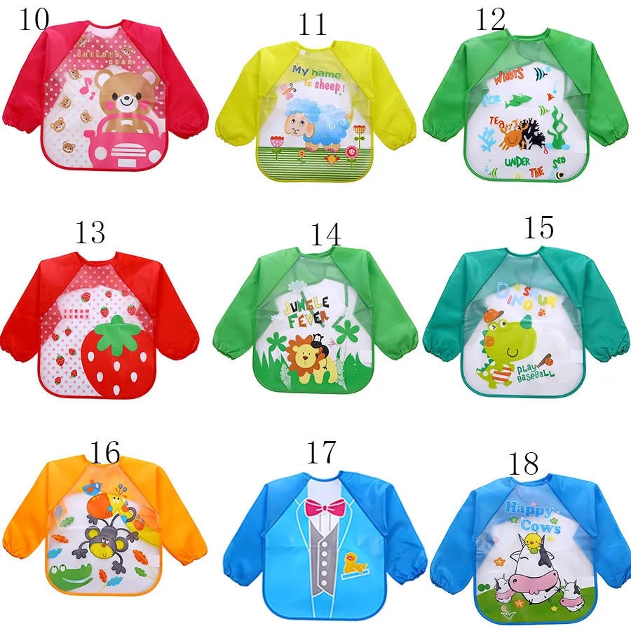 Baby Toddler Cartoon Overalls Waterproof Long Sleeve Bibs Children Kids ...