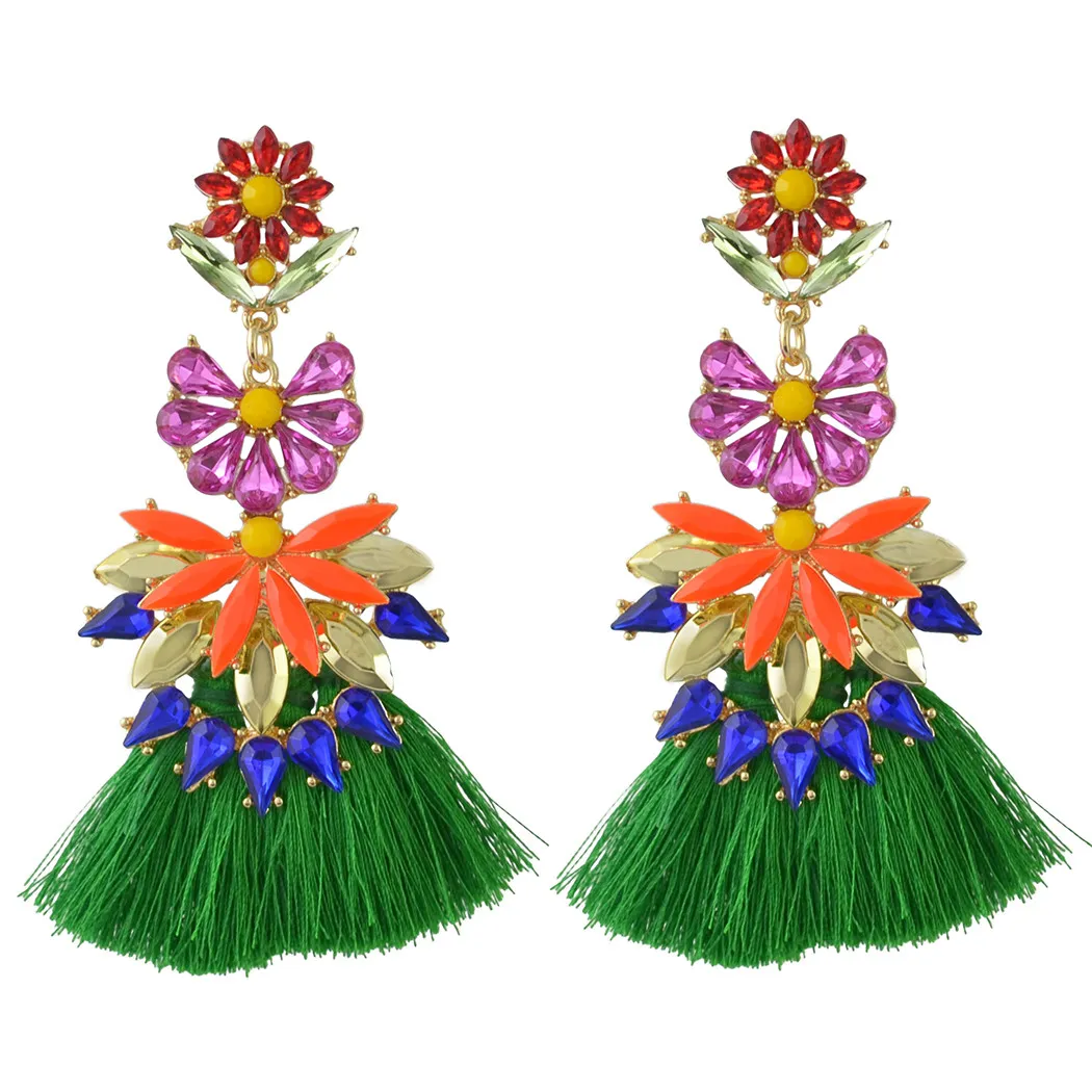 DHgate.com:7-Color Alloy Tassel Shourouk Earrings: Golden Acrylic ...