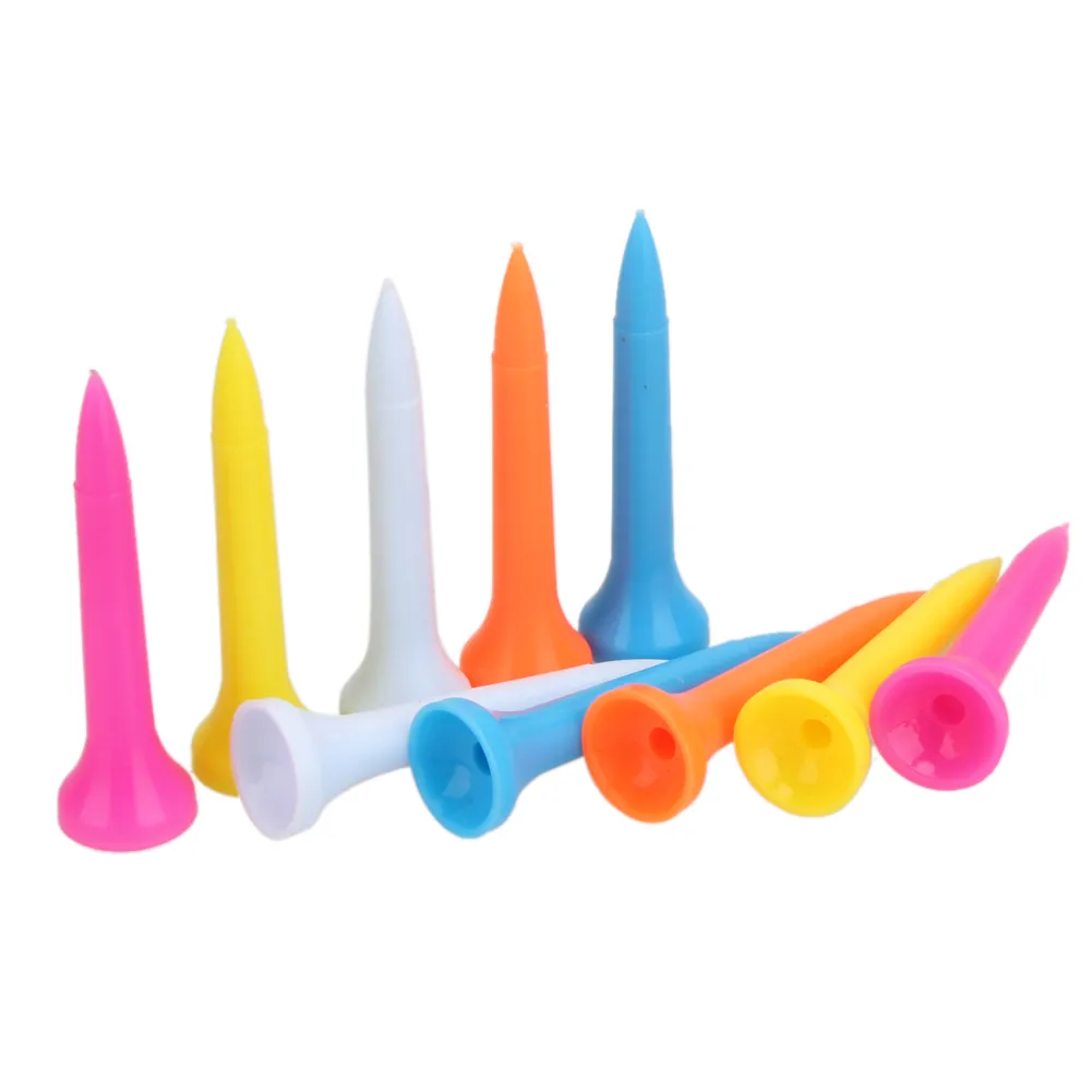 Set Of 42mm Multi Colored Plastic Unbreakable Golf Tees With Rubber ...