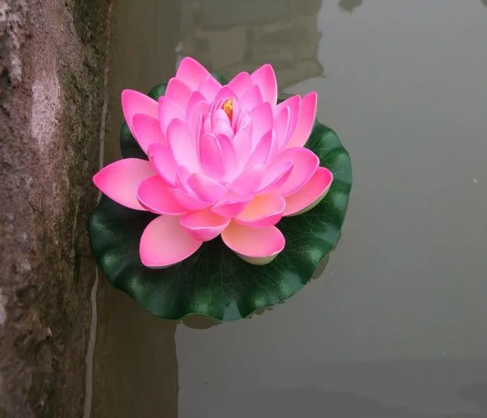 18CM Floating Artificial Lotus Flowers Garden Pool Water Lilies For ...