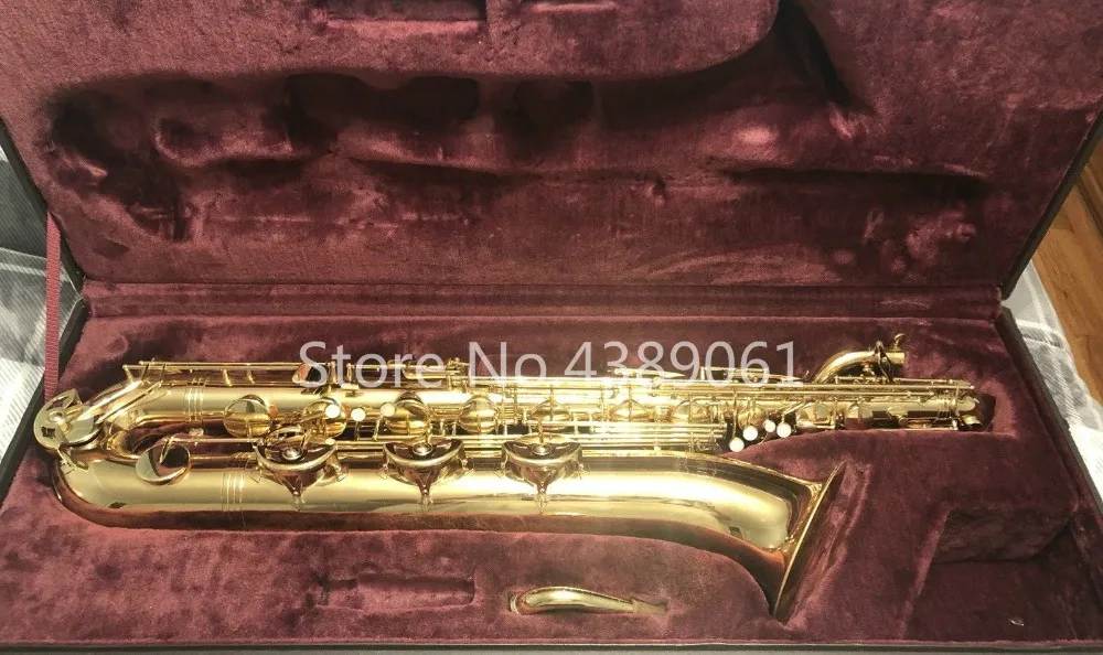 Professional E Flat Baritone Saxophone - Gold Lacquer Brass, Includes ...