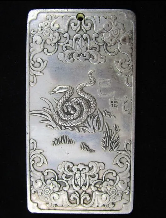 Zodiac Snake Statue: Chinese Horoscope Silver Amulet... From Xn127, $26 ...