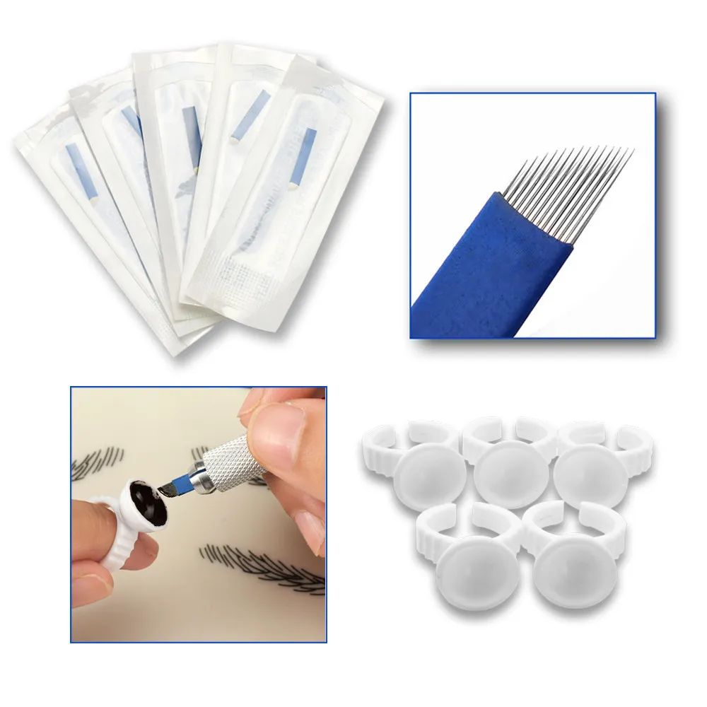 Beginners Microblading Eyebrow Tattoo Kit: Fake Skin, Needle Pigment ...