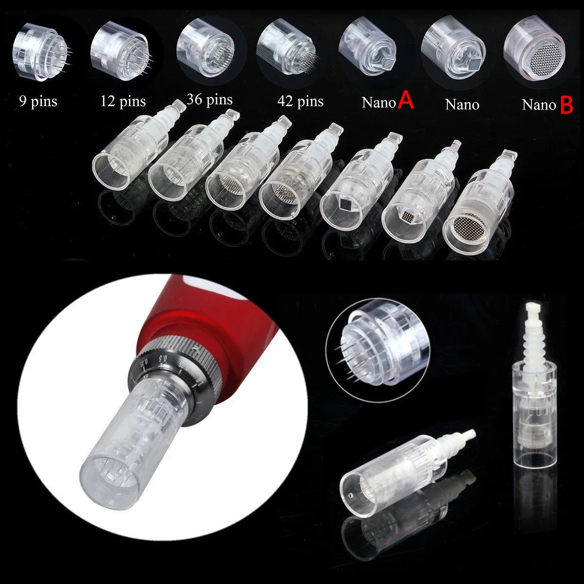 Electric Dermapen With Microneedles For Face Cartridge For Dr Pen Tips ...