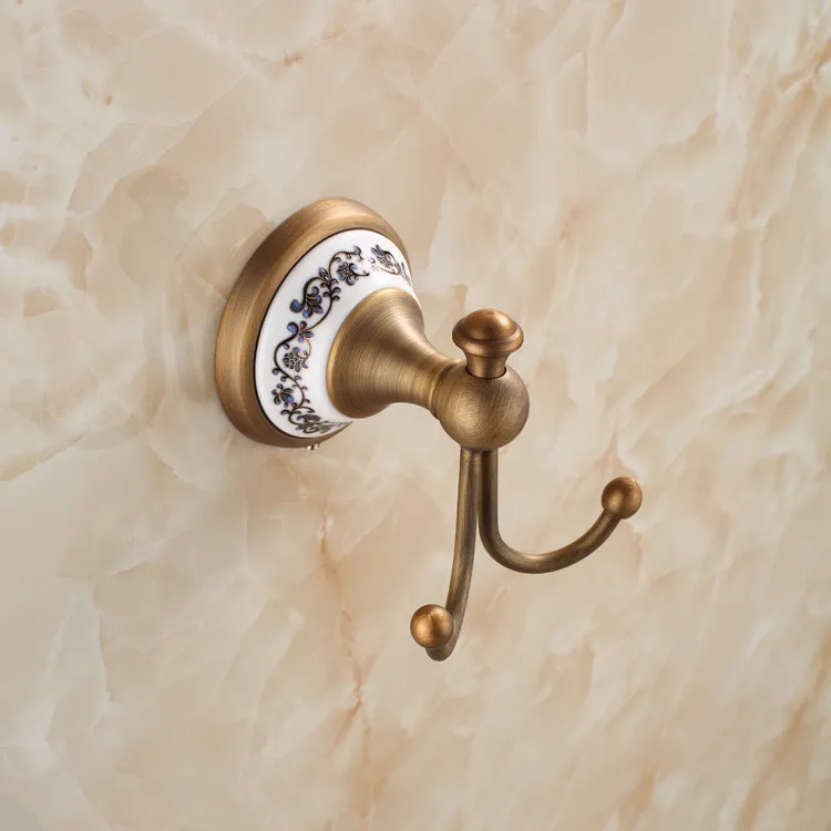 Copper Robe Hooks Ceramic Holder Wall Mounted Coat Hooks Anti Corrosion ...