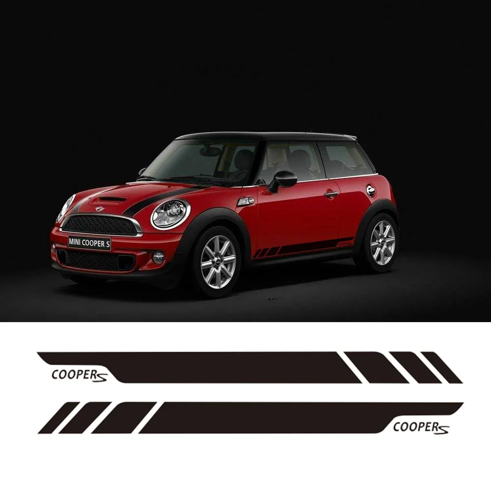 Pair Of Side Stripe Decal Graphic Sticker Kit For Mini Cooper S 2 Door ...