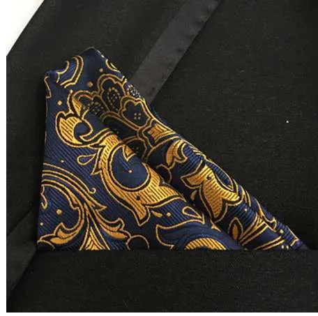 25cm Paisley Silk Fancy Handkerchief Menss Woven Blue... From Amiigo ...