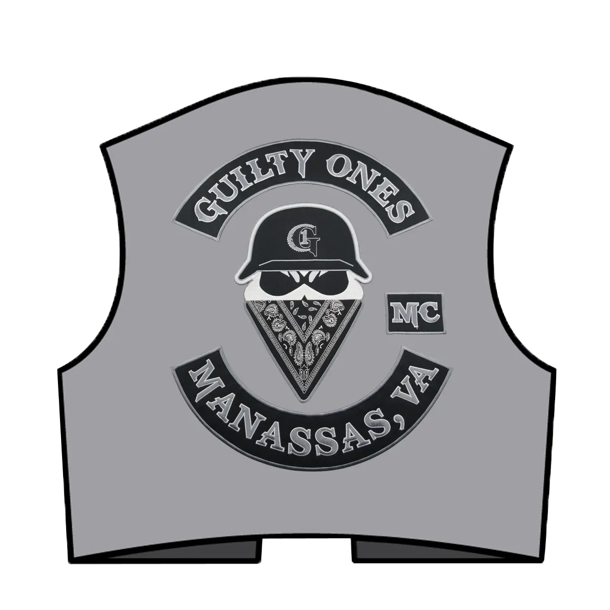 Newest GUILTY ONES MC Iron On Patch Motorcycle Biker Large Full Back ...