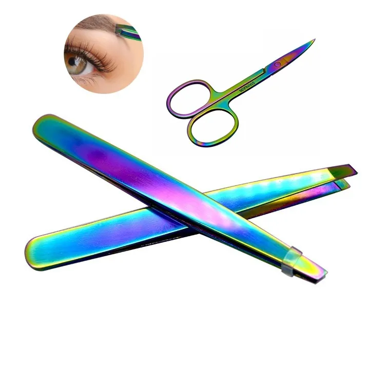 DHgate.com:Fashion Rainbow Color Stainless Steel Eyebrow Tweezer ...