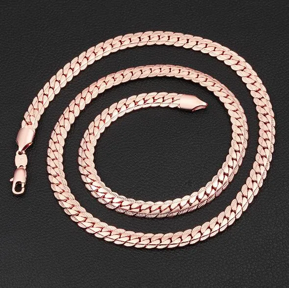 DHgate.com:Luxury 18KGP Rose Gold 6mm18-32 Inch Chain Necklace for Men ...
