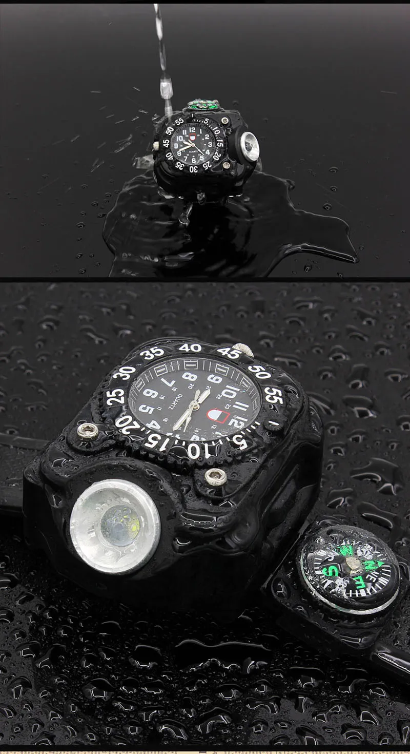 Mens Flashlight Torchlight Flashlight Watch: 3 In 1 Waterproof LED ...