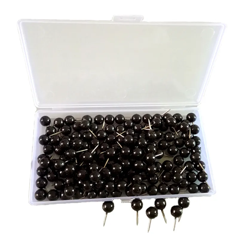 Black Map Tacks - 150 Pack 3/8 Inch Push Pins, Durable Plastic Round ...