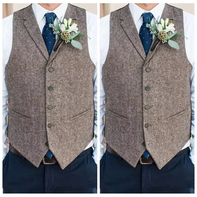 Premium Wool Blend Vest for Country Wedding & Prom - Slim Fit, Gray ...