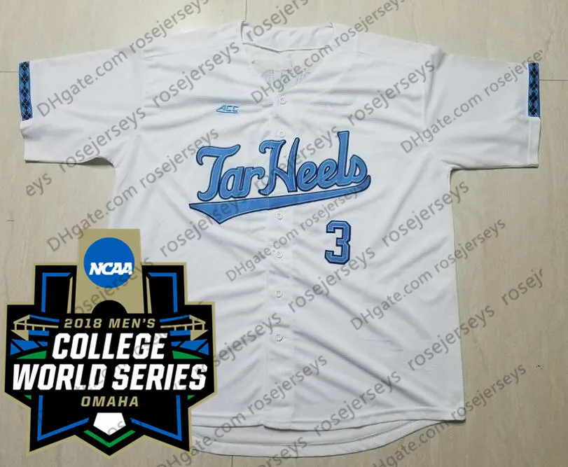 North Carolina Tar Heels UNC Baseball Jersey, Any Number Name, White ...