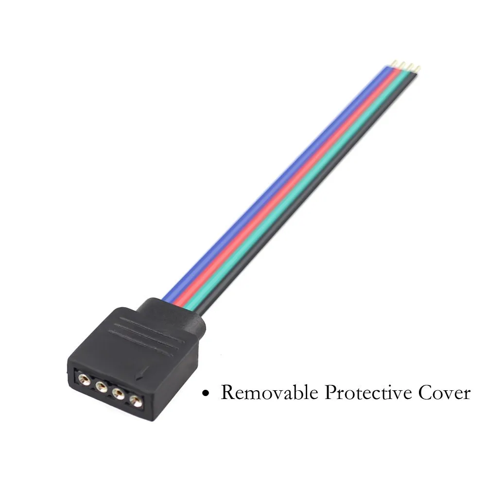 4 Pin Powerline Broadband Connector For 3528/5050 RGB LED Strip Light ...