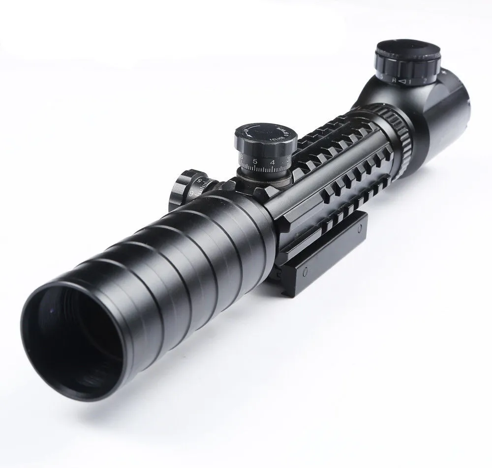 3 9x32EG Illuminated Rifle Scope Red Green Dot Mil Dot Reticle ...