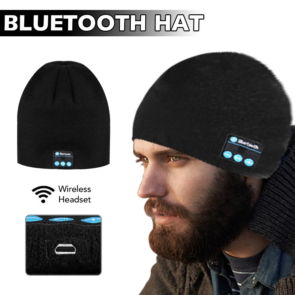 Bluetooth Hat Music Beanie Cap Bluetooth V4.1 Stereo Wireless Earphone ...
