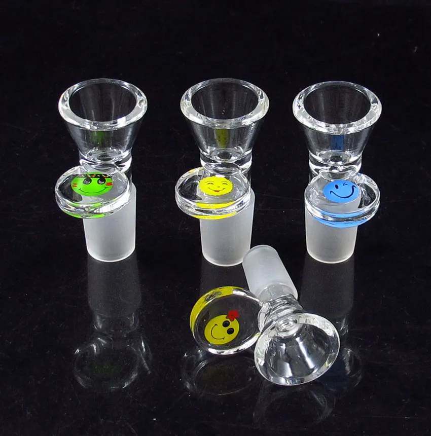 Smiling Smiley Face Glass Bowl Slide Smoking Smoke Water Pipe Bong Ash ...
