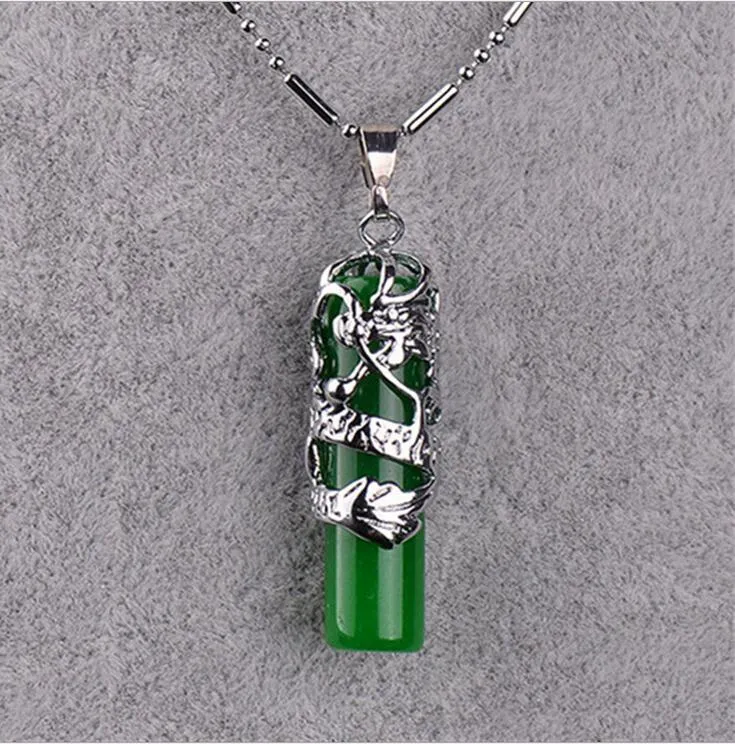 Genuine Malay Jade A Cargo Dragon Column Jade Pendant Pendant From ...