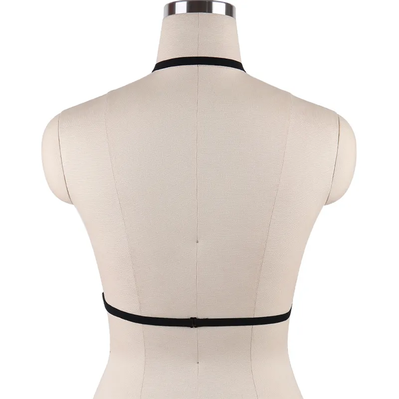 Frauen Schwarz Elastische Verstellbare Körpergurt Weiche Tops Käfig Bra ...