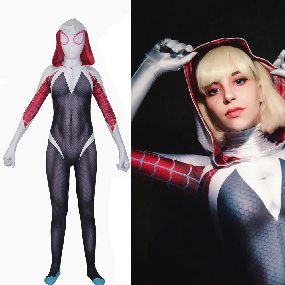 3d Print Spider Gwen Stacy Spandex Lycra Zentai Spiderman Costume For