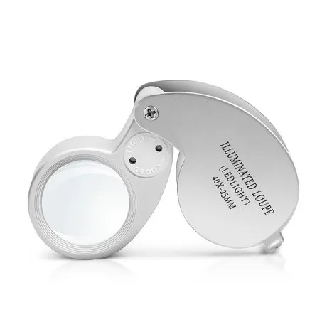 6-Shaped Mini Magnifier with LED Light - Portable Jewelers Magnifying ...