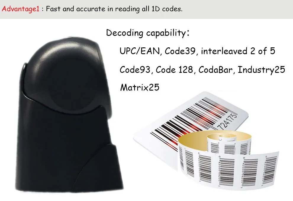 High Speed Decoder Chip And High Performance Laser Barcode Scanner With ...