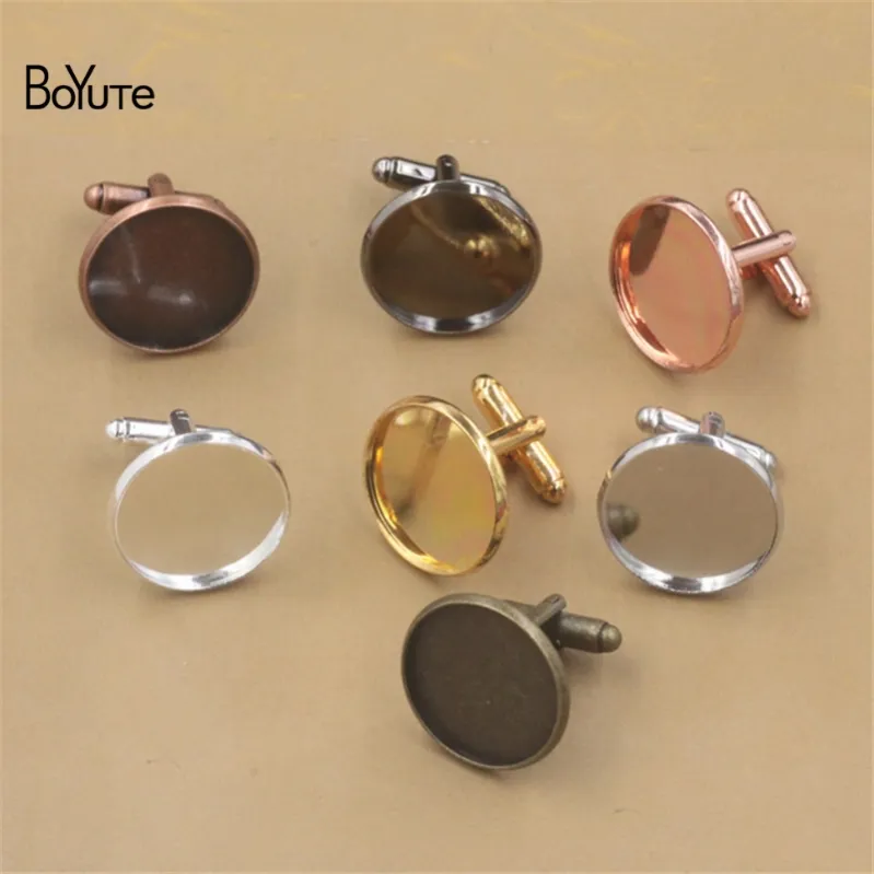 DIY Cufflink Blanks: Round Cabochon Base Settings in 12-20mm - Jewelry ...