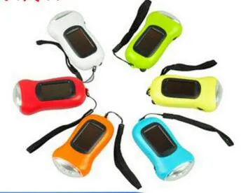 Solar Powered Hand Crank Dynamo Rechargeable Keychain Flashlight With 3 ...