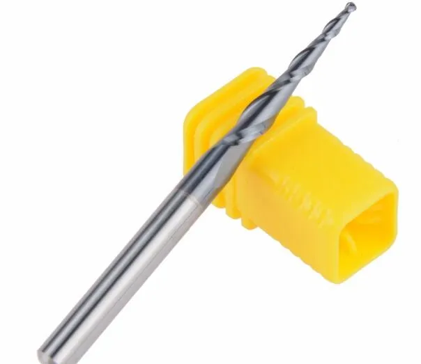 Cone Shaped Drill Bit Set Tapered Ball Nose End Mill, Solid Carbide ...