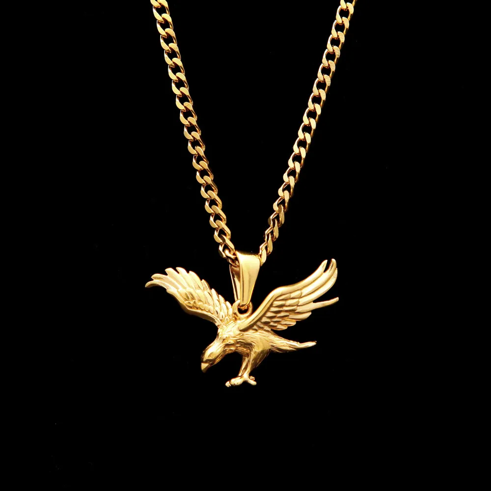 Dapeng Wings Eagle Gold Bird Necklace Lucky Animal Figure Hip Hop Men's ...