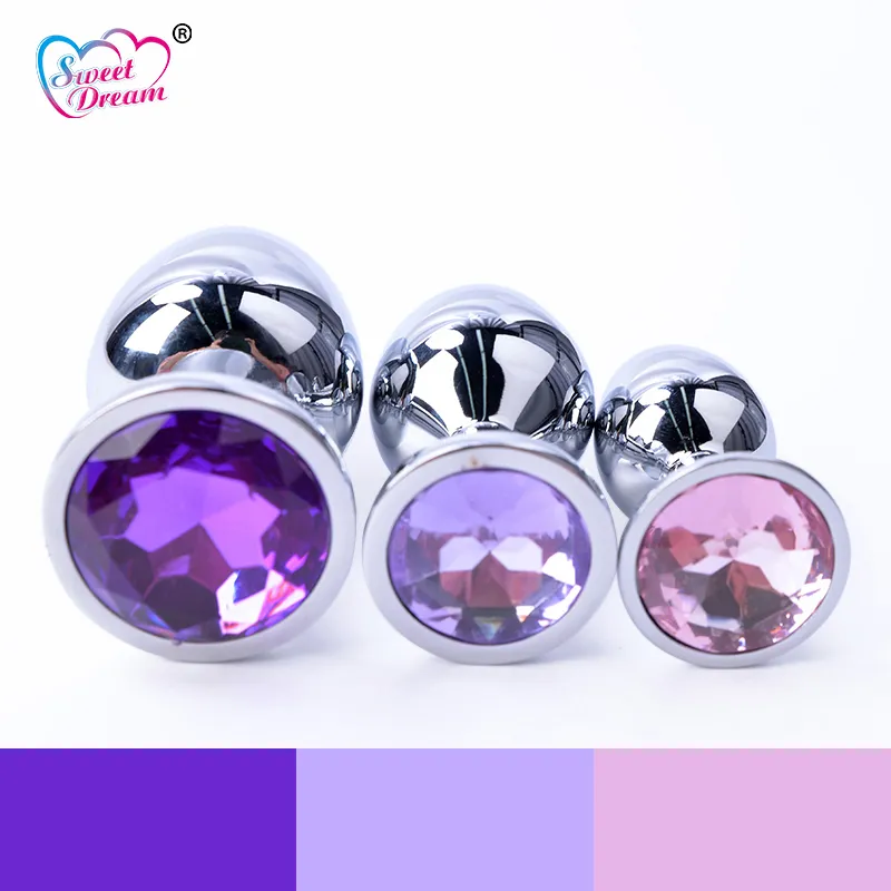 Sweet Dream Metal Anal Plug Stainless Steel Anal Beads Crystal Jewelry
