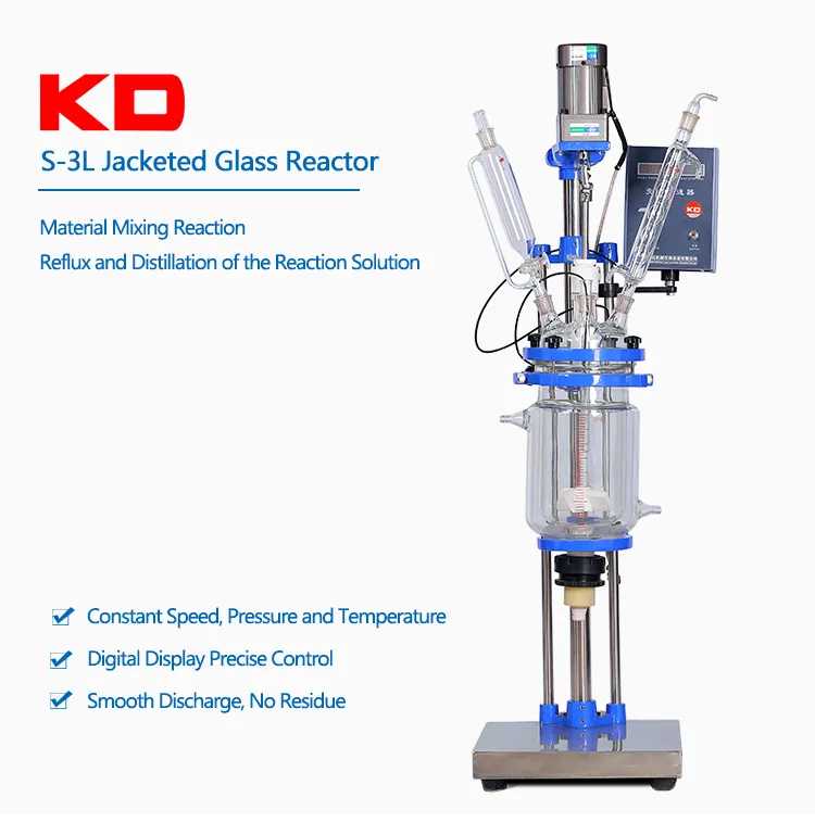 Pyrex Lab Glassware 3L Double Walled Glass Reactor Chemical Reaction ...