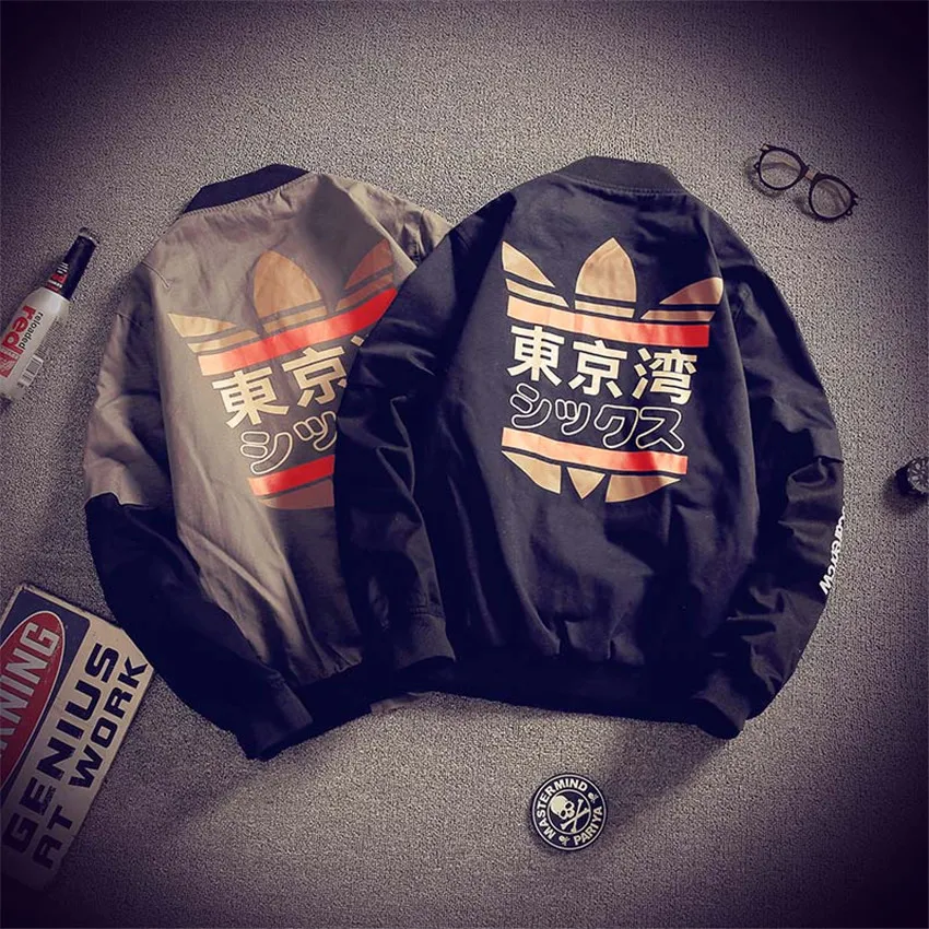 2018 Fashion Men Bomber Jacket Hip Hop Patch Designs Slim Fit Pilot ...
