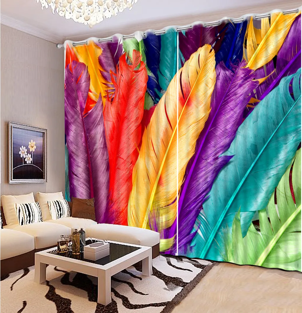 Custom 3D Stereoscopic Luxury Voile Curtains for Living Room, Color ...