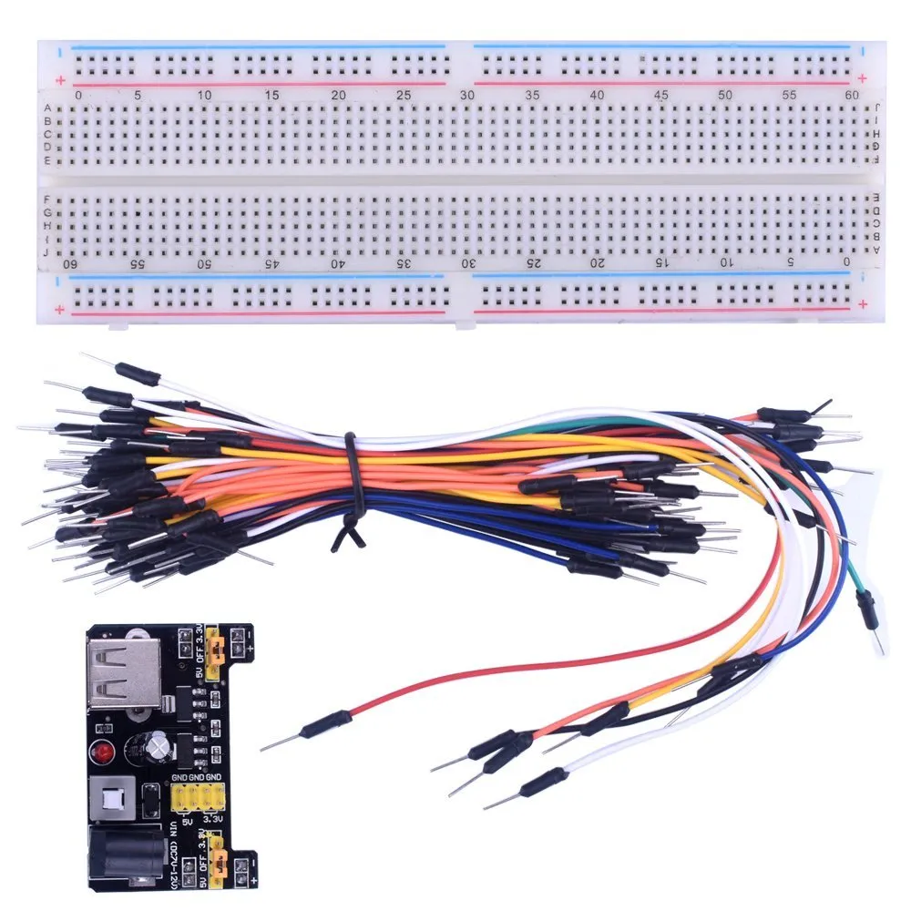 Breadboard Kit With Power Module & Jumper Wires Prototyping Board Set ...