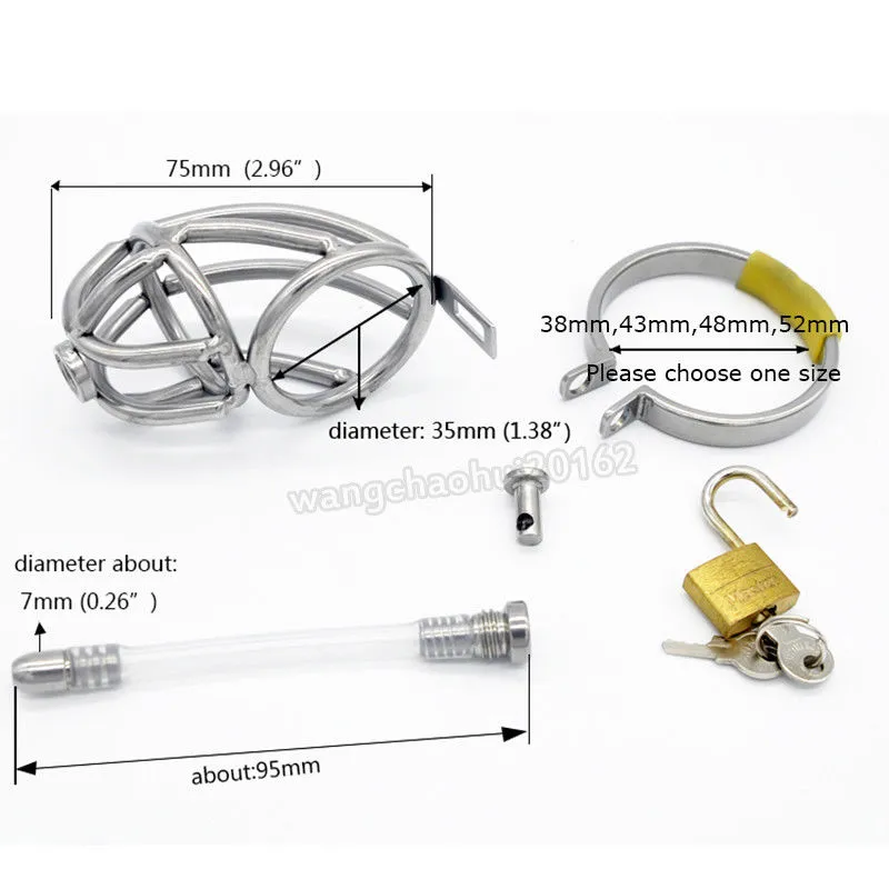 New Stainless Steel Male Chastity Belt Devices Lock Bend The Cage ...