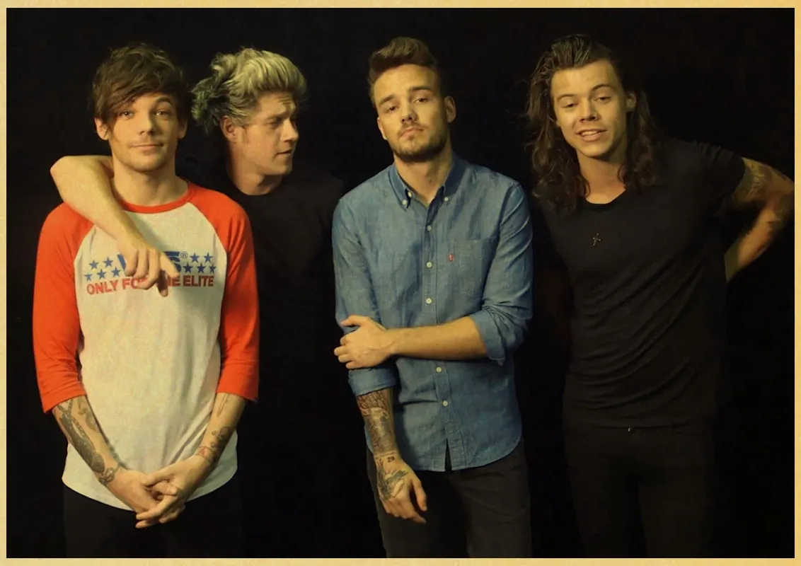 One Direction Wall Sticker Vintage Poster Girls Bedroom Home Decoration ...