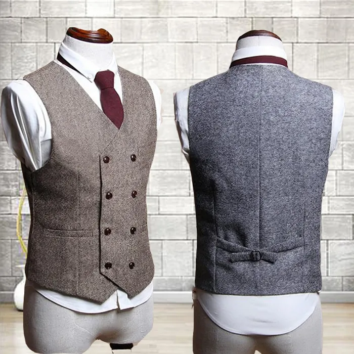 DHgate.com:Men's Wedding Vests Wool Herringbone Tweed Vest: Classic ...
