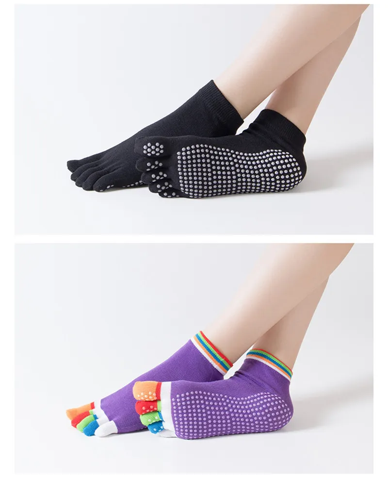 Ladies Yoga Socks Women's Cotton Toe Socks For Dance, Gym, Pilates ...