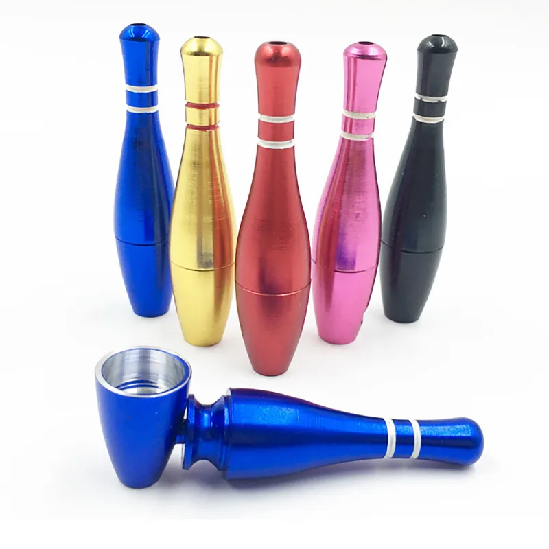 Bowling Bottle Smoking Pipe 76 80mm Mini Bullet Metel Filter Pipes ...